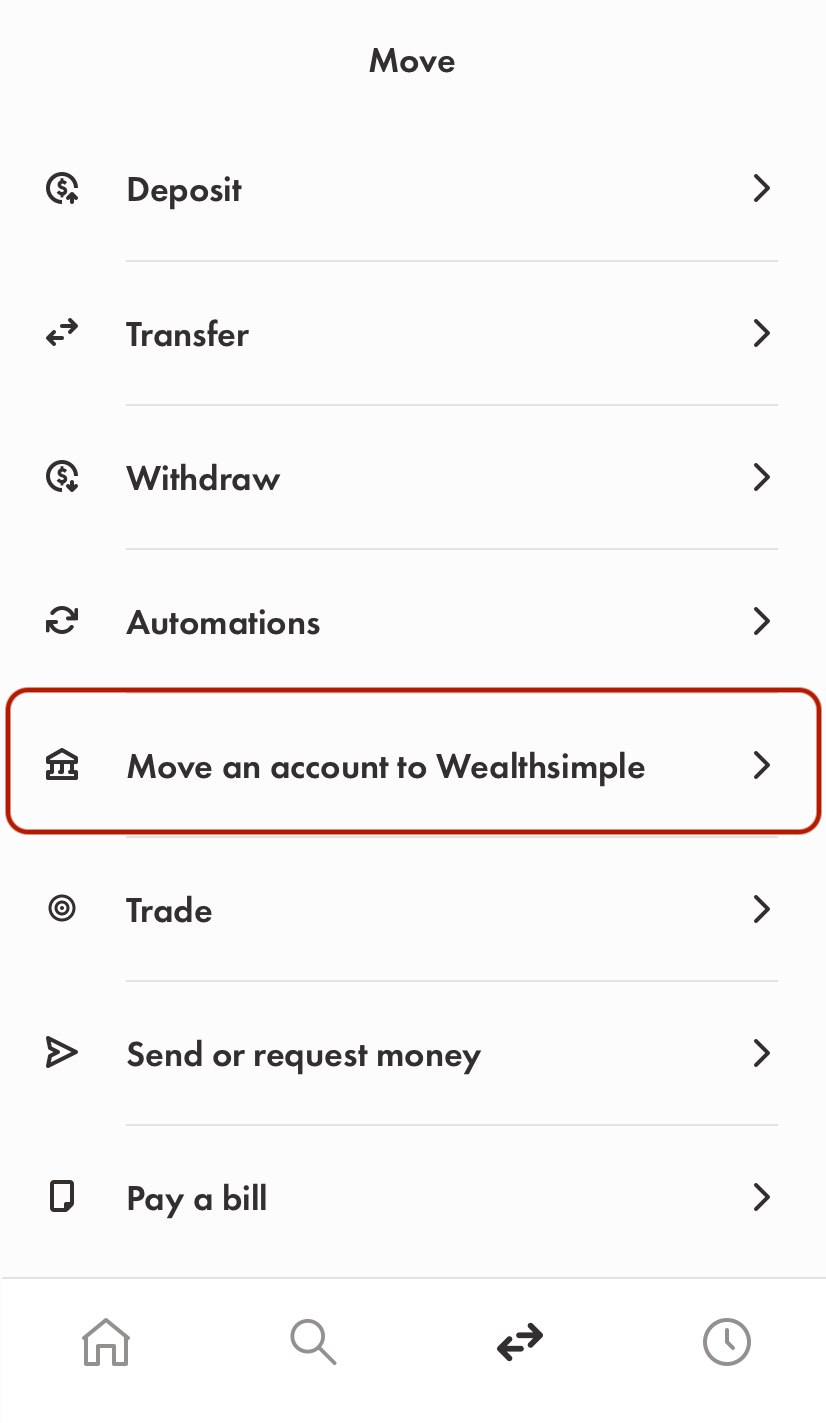 Transfer an account to Wealthsimple – Help Centre