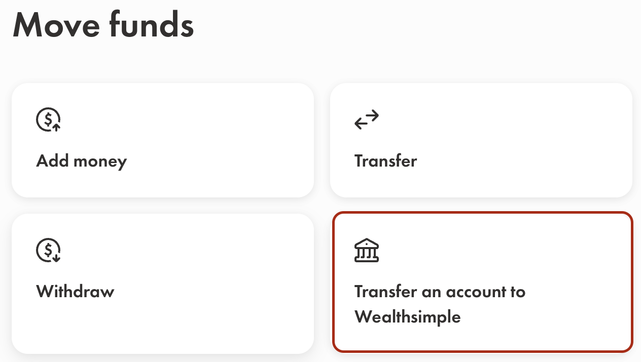 Transfer an account to Wealthsimple – Help Centre