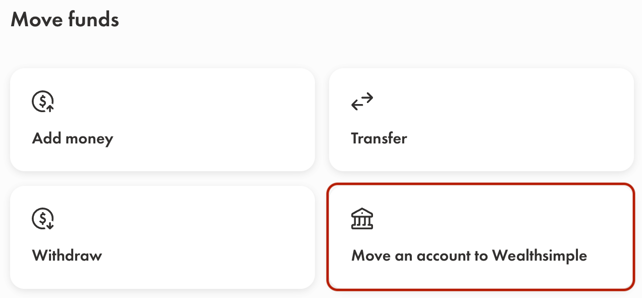 Transfer an account to Wealthsimple – Help Centre